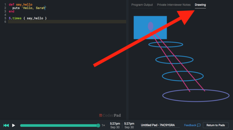 Guide for Using Drawing Mode - CoderPad