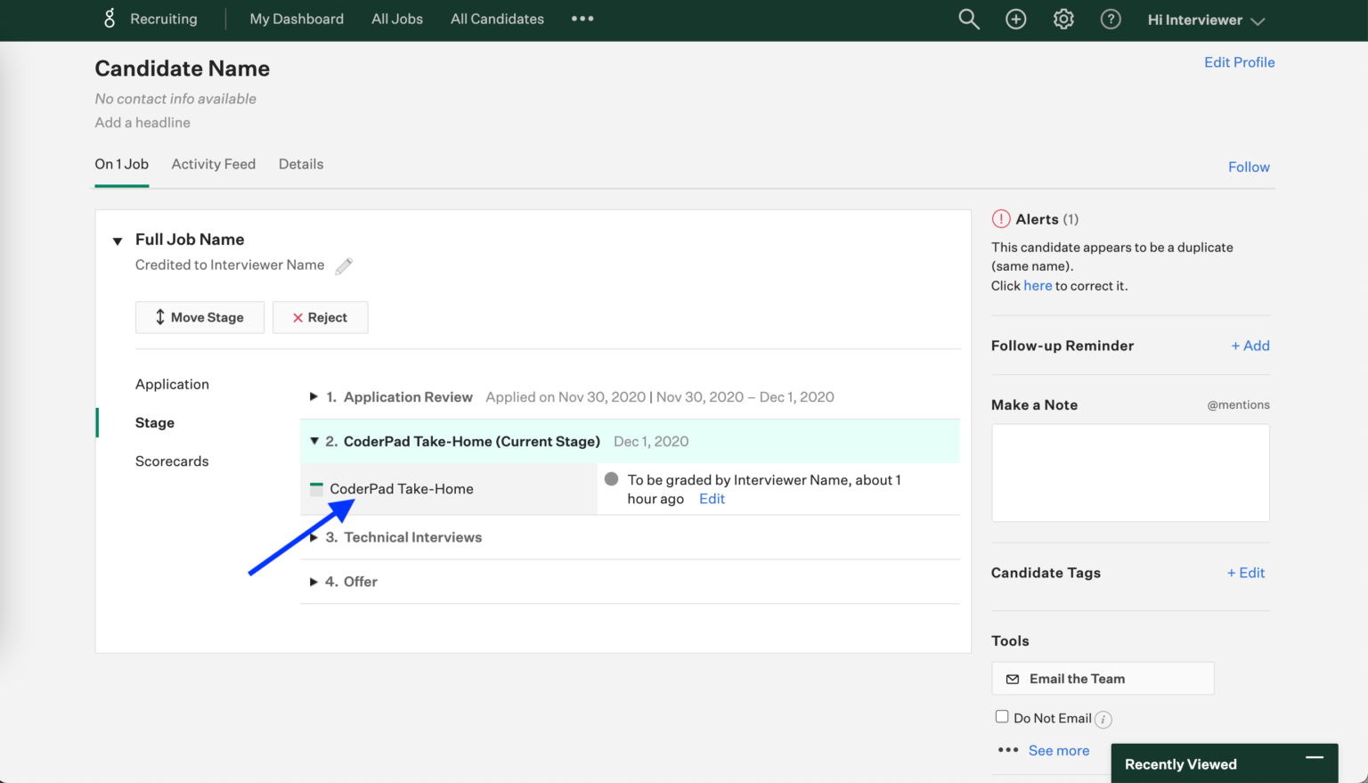 Greenhouse take-home integration - CoderPad Interview Docs