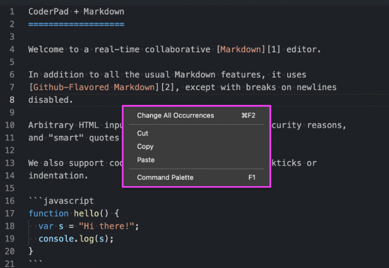 Code editor - CoderPad Interview Docs