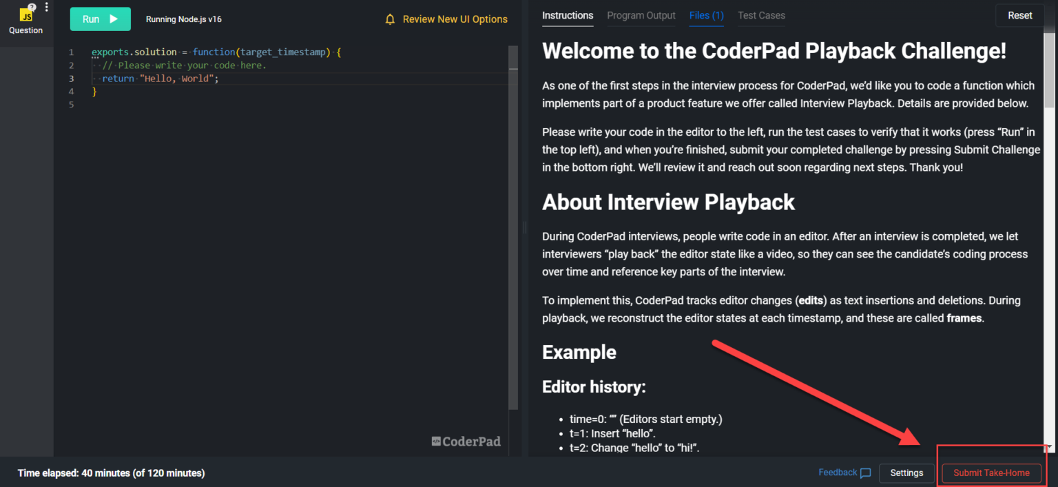 Recruiters quick start - CoderPad Interview Docs