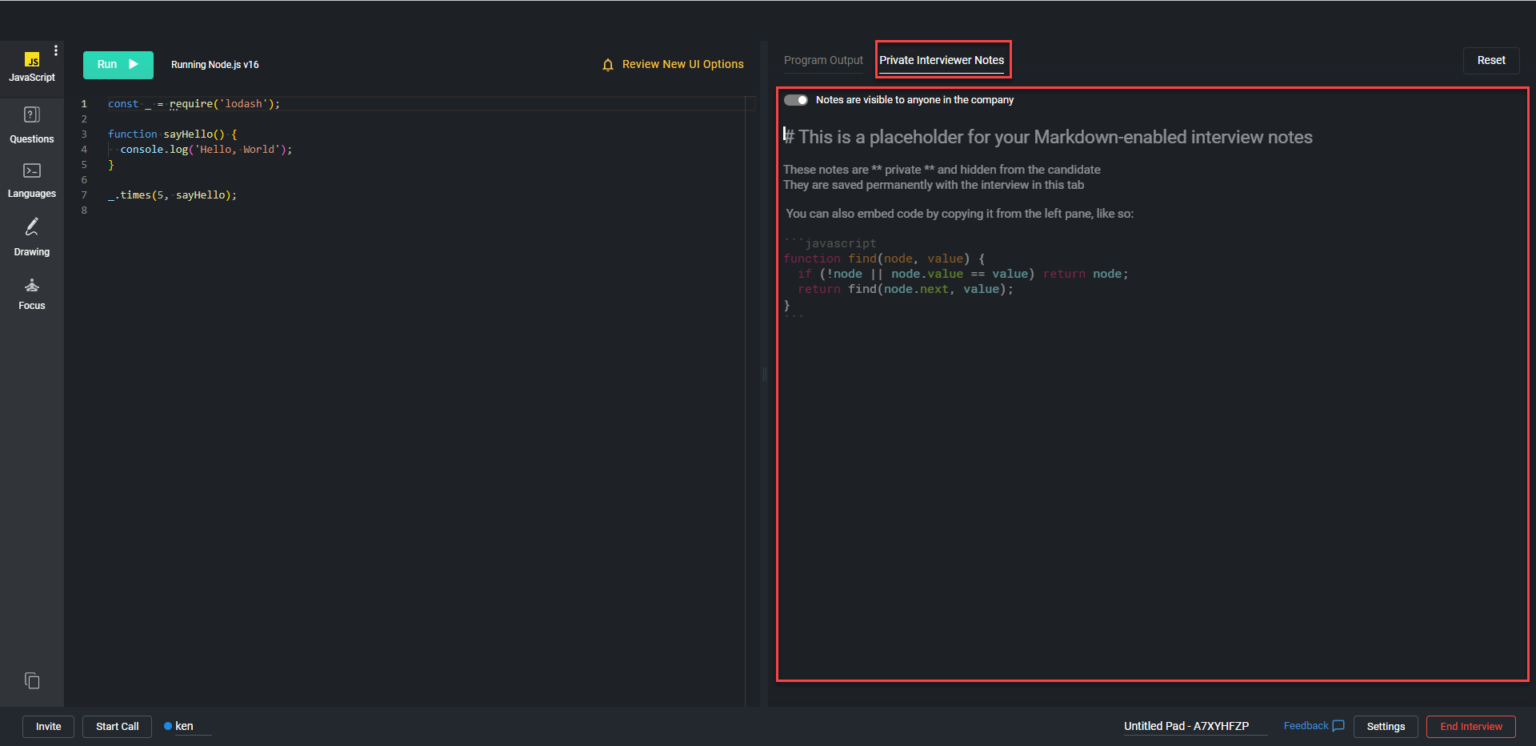 Live Interview quick start - CoderPad Interview Docs
