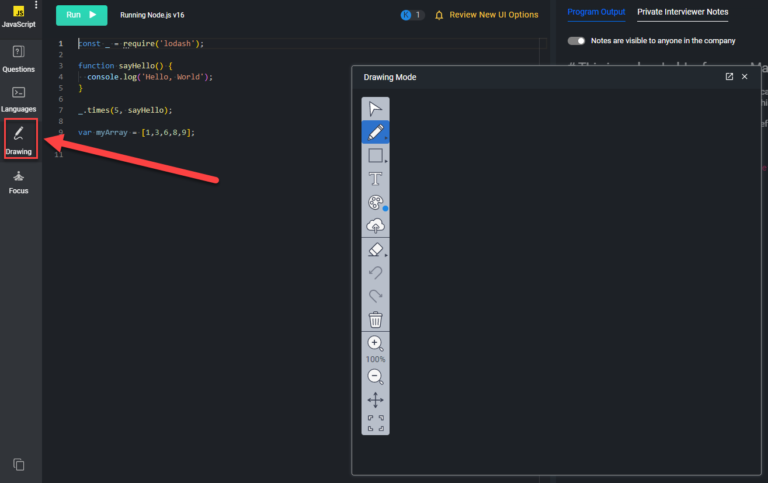 Using pad features - CoderPad Interview Docs