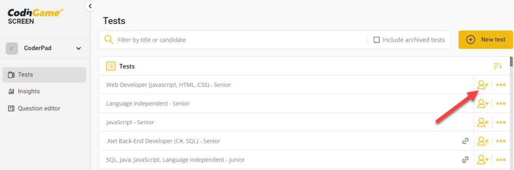Candidate management - CoderPad Screen Docs