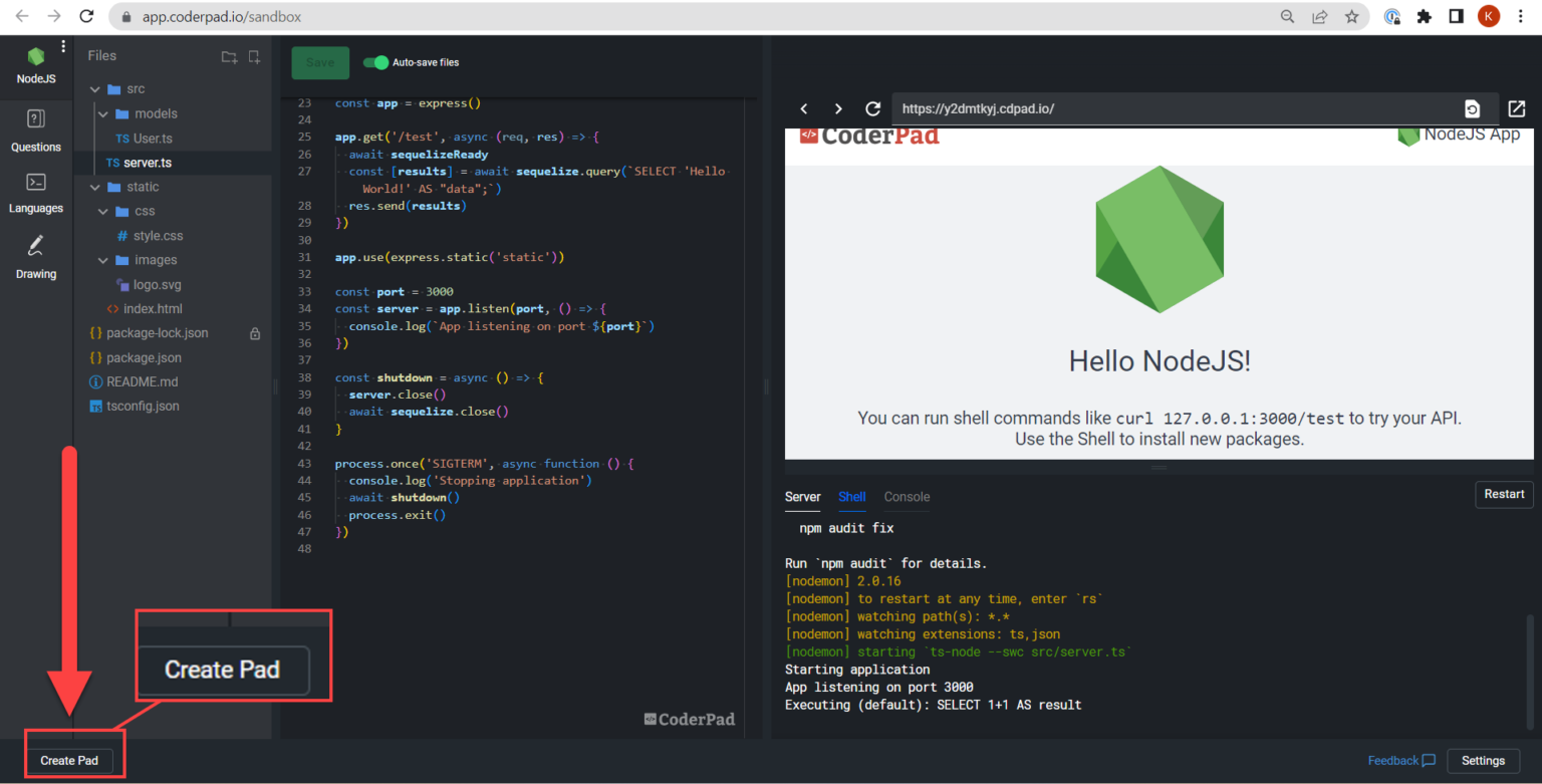 Creating A Pad Coderpad Interview Docs 