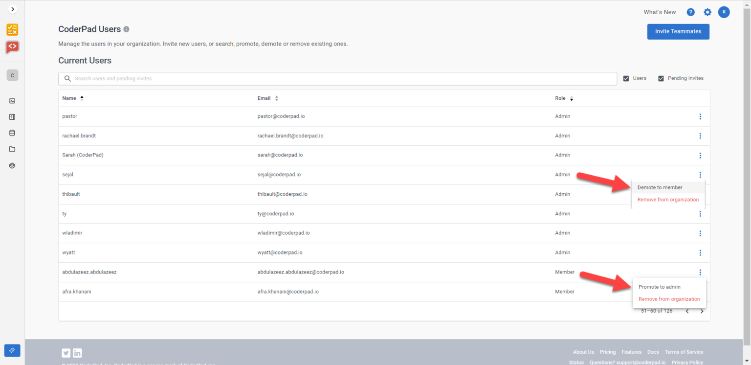 Team Management Coderpad Interview Docs